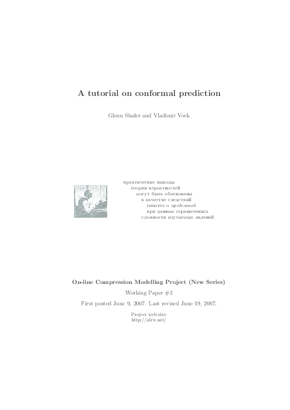 (PDF) Conformal Prediction: Estimating Confidence in Predictions