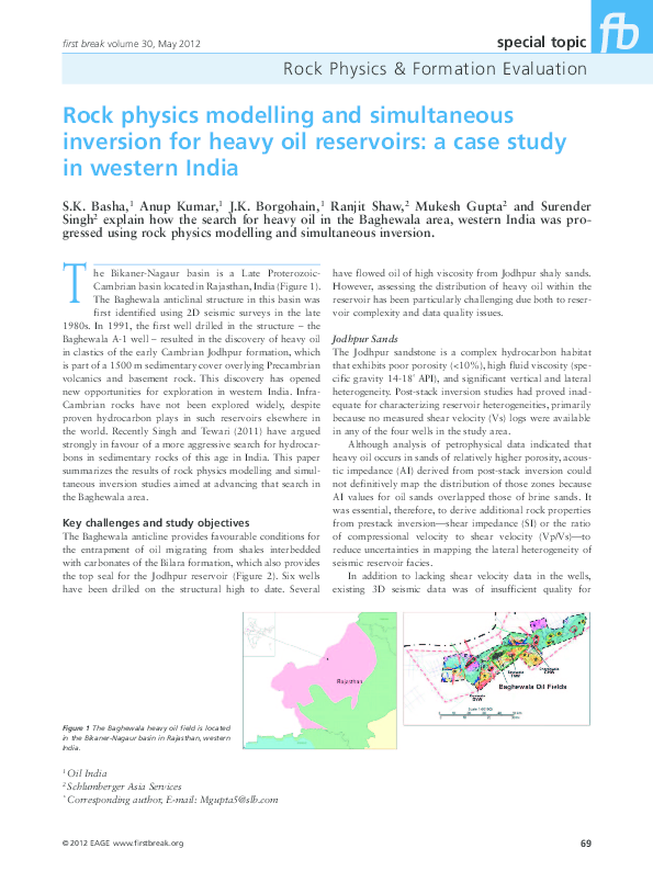 Pdf Rock Physics And Formation Evaluation Rock Physics Modelling And Simultaneous Inversion For