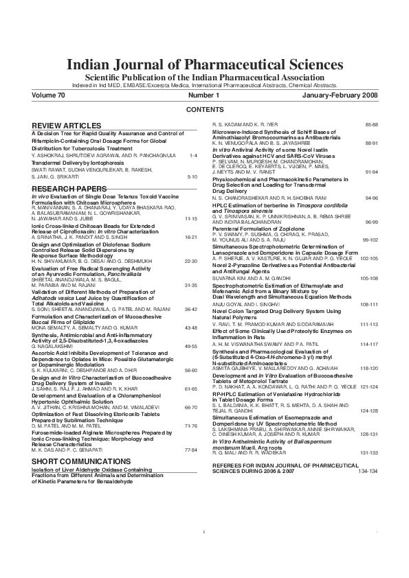 (PDF) Indian Journal of Pharmaceutical Sciences Scientifi c Publication ...