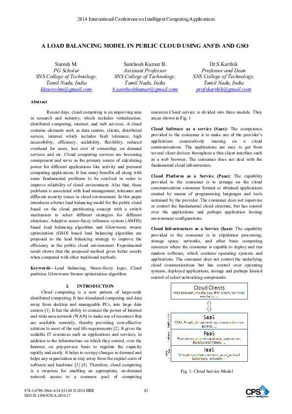 (PDF) A LOAD BALANCING MODEL IN PUBLIC CLOUD USING ANFIS AND GSO