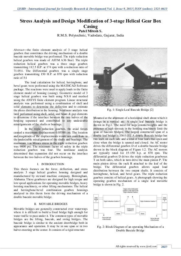 (PDF) Stress Analysis and Design Modification of 3-stage Helical Gear ...