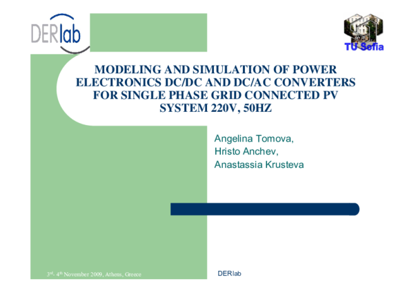 (PDF) MODELING AND SIMULATION OF POWER ELECTRONICS DC/DC AND DC/AC CONVERTERS FOR SINGLE PHASE ...