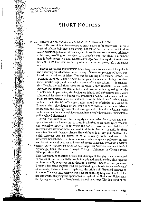 (PDF) Luc Brisson, How Philosophers Saved Myths