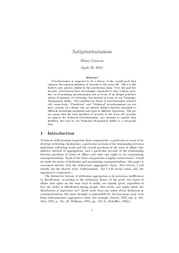 (PDF) Antiprioritarianism