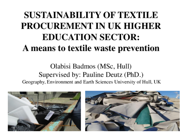 (PPT) SUSTAINABILITY OF TEXTILE PROCUREMENT PRACTICES IN UK HIGHER ...