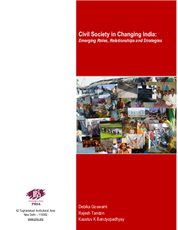 (PDF) Civil Society in Changing India: Emerging Roles, Relationships ...