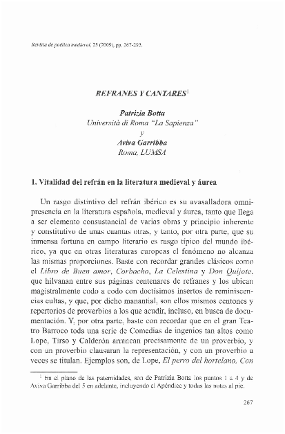 (PDF) A.Garribba - P. Botta, Refranes y Cantares