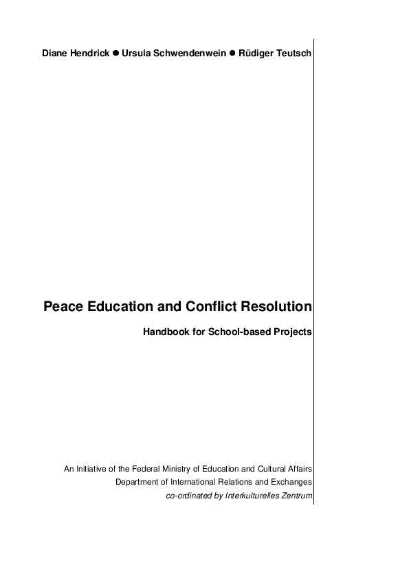 (PDF) Peace Education and Conflict Resolution