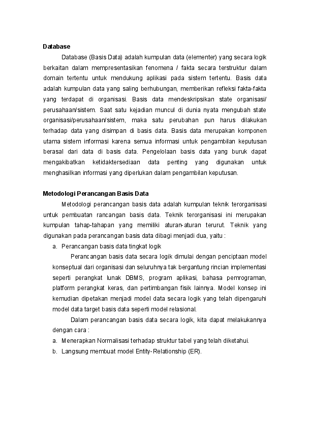 (PDF) Database, data logik dan data fisik