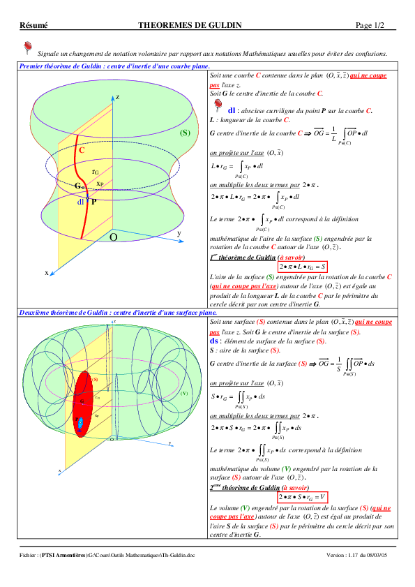 (PDF) Théorèmes de Guldin