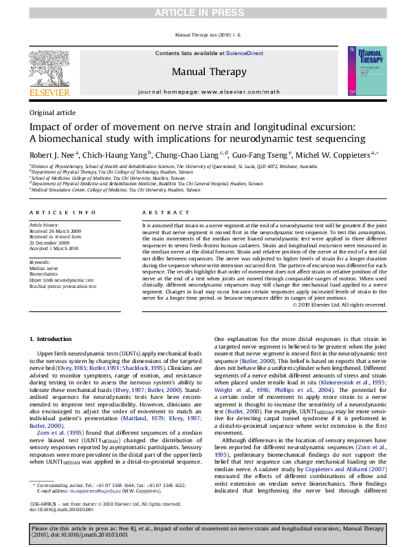 (PDF) Impact of order of movement on nerve strain and longitudinal ...