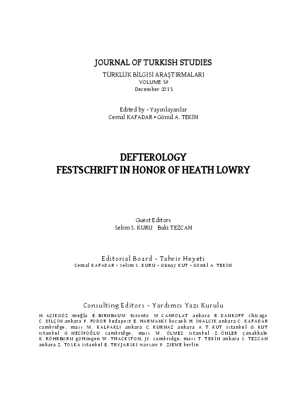 (PDF) "Karlizade Ali Bey: An Ottoman Dignitary's Pious Endowment and ...