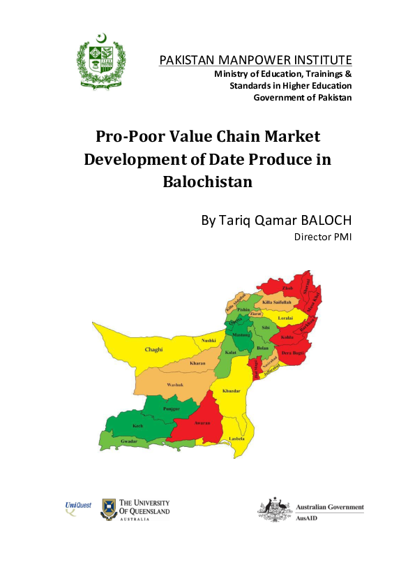 (PDF) Pro-poor vale chain, date palm produce in Balochistan