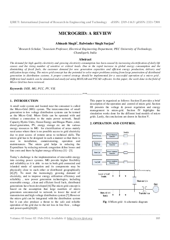 Pdf Microgrid A Review