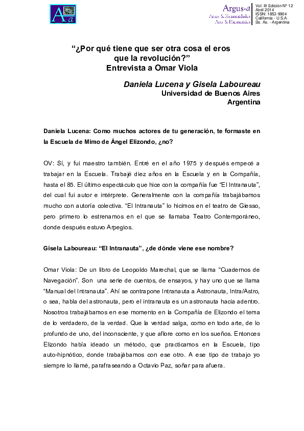 (PDF) Omar Viola: ¿Por qué tiene que ser otra cosa el eros que la ...