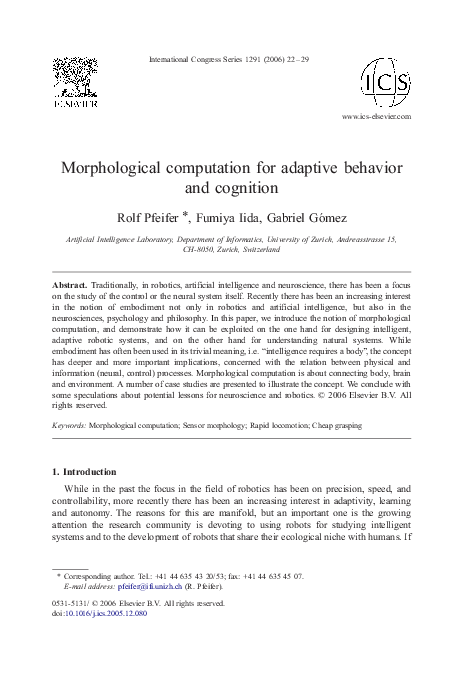 (PDF) Morphological Computation in Robotics and Cognition