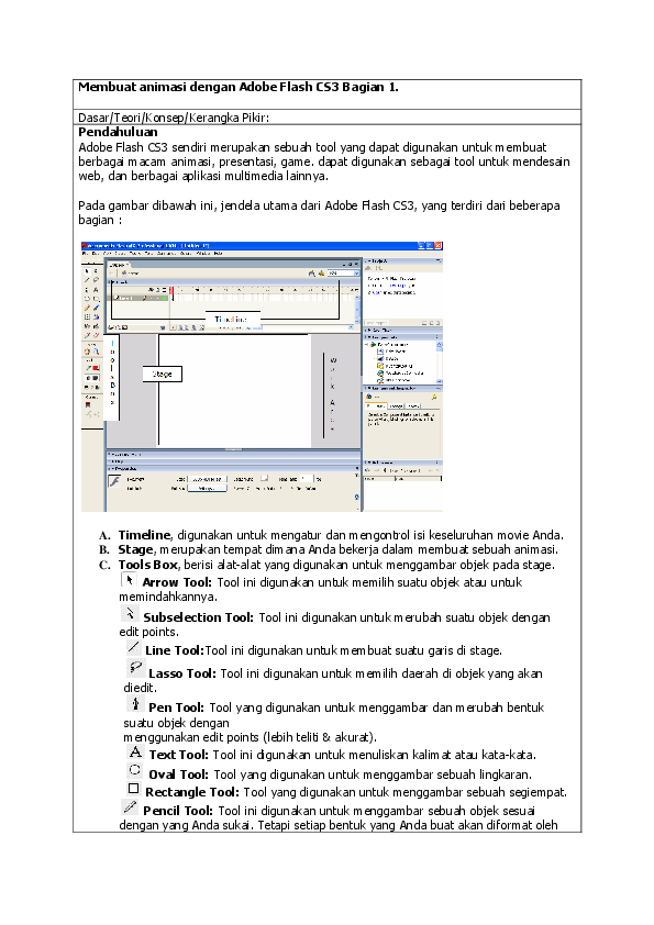 (PDF) Membuat animasi dengan Adobe Flash CS3 Bagian 1