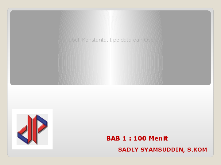 (PPT) BAB 2 Tipe data operator variabel dan konstanta