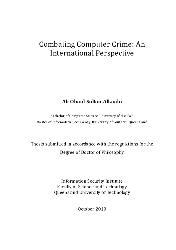 (PDF) Combating Computer Crime: An International Perspective
