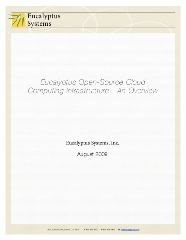 (PDF) Eucalyptus Open-Source Cloud Computing Infrastructure -An Overview