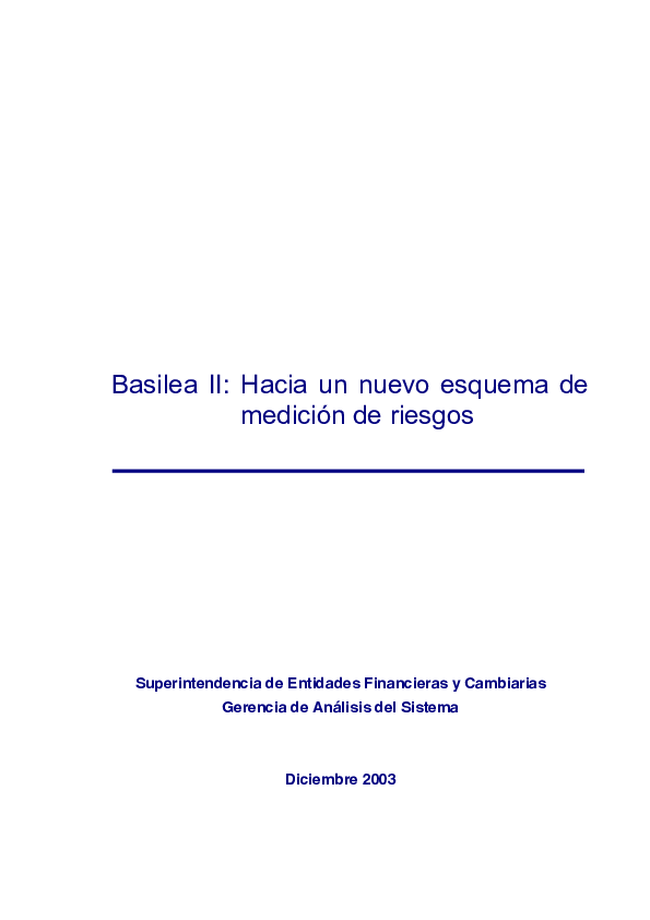 (PDF) Basilea II: Hacia un nuevo esquema de medición de riesgos