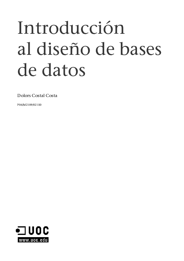 (PDF) Introducción al diseño de bases de datos