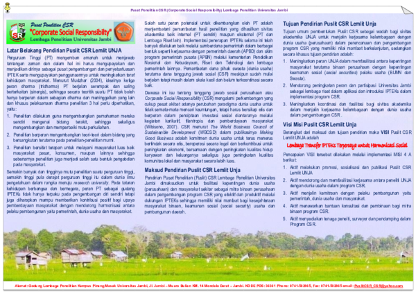 (PDF) Ardi Novra: CSR Research Center Brochure (Brosur Pusat Penelitian ...