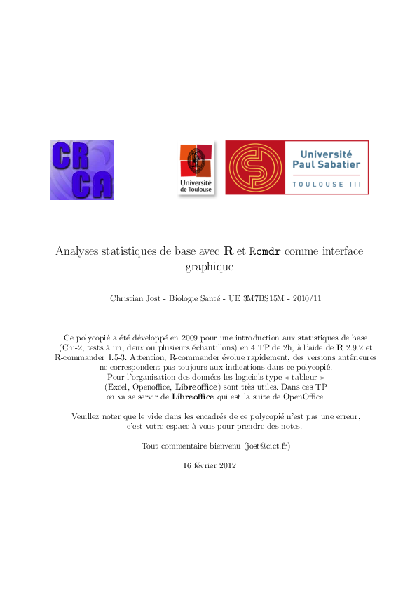 Pdf Exercices Danalyse Des Données Data Analysis Exercises