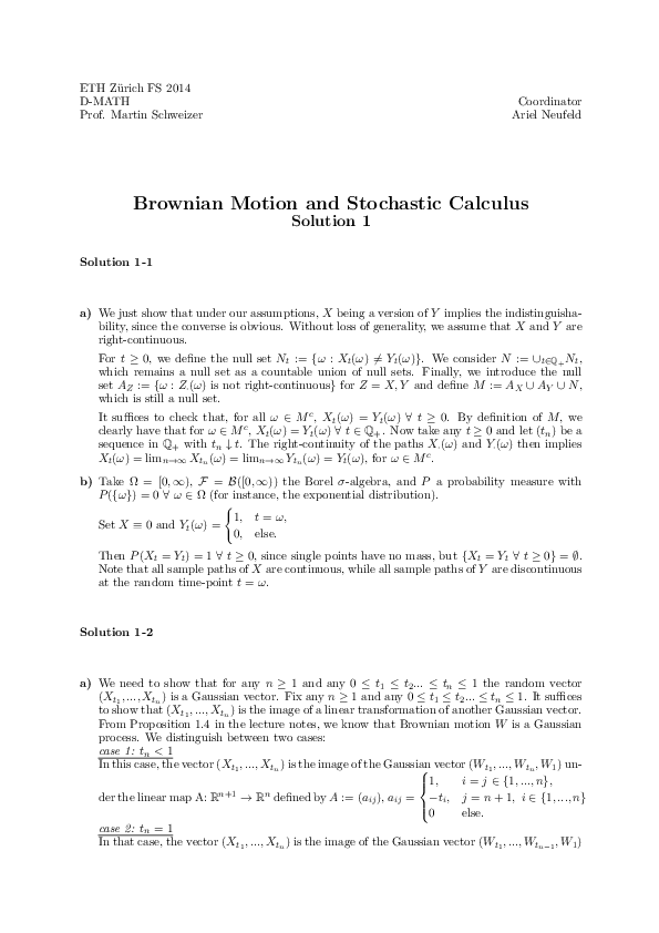 (PDF) Stochastics exercises with correction -Exercices corrigés