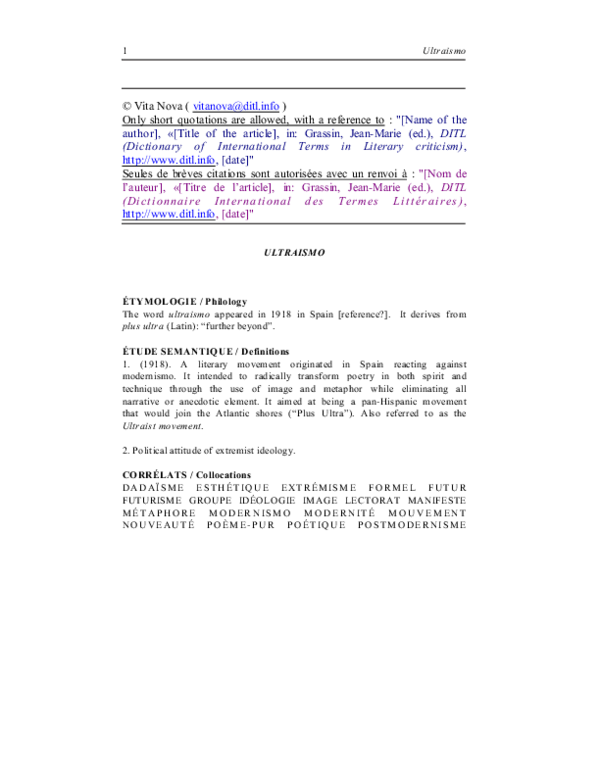 (PDF) ULTRAÏSME / ULTRAISM