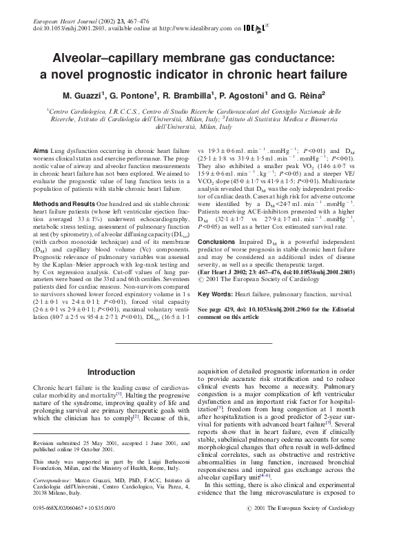 (PDF) Gas diffusion and alveolar-capillary unit in chronic heart ...