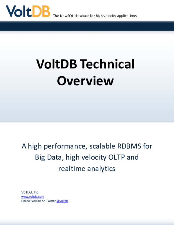 (PDF) A high performance, scalable RDBMS for Big Data, high velocity OLTP and realtime analytics ...