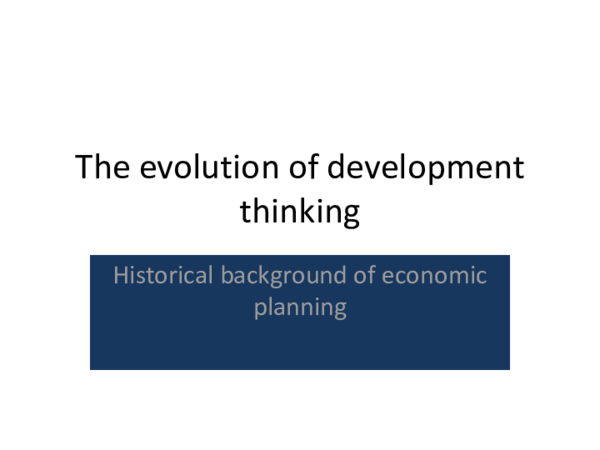 (PPT) The evolution of development thinking