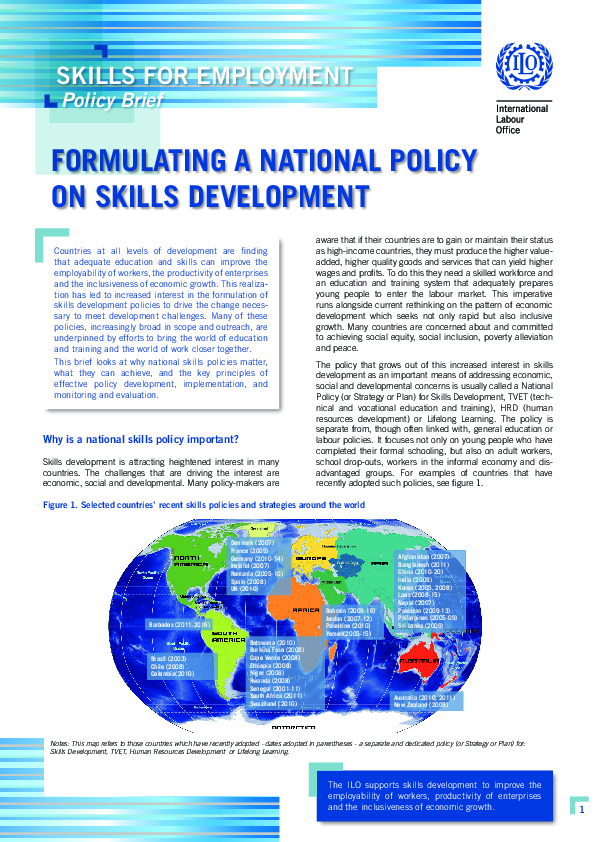 (PDF) Policy brief: Formulating a national policy on skills development
