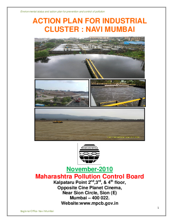 (PDF) Environmental status and action plan for prevention and control ...
