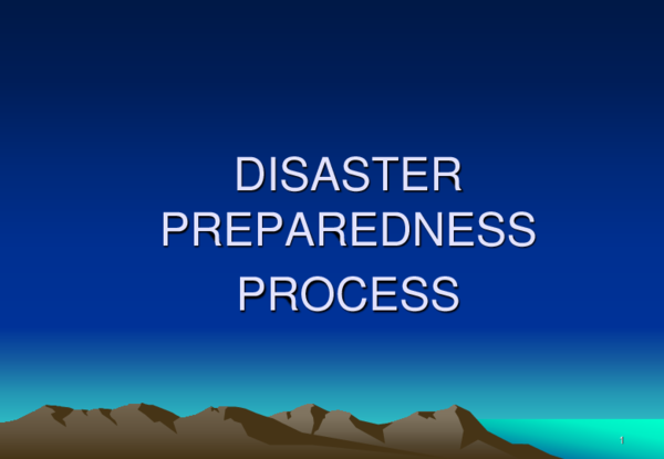 (PPT) 01 Disaster Preparedness Process short version