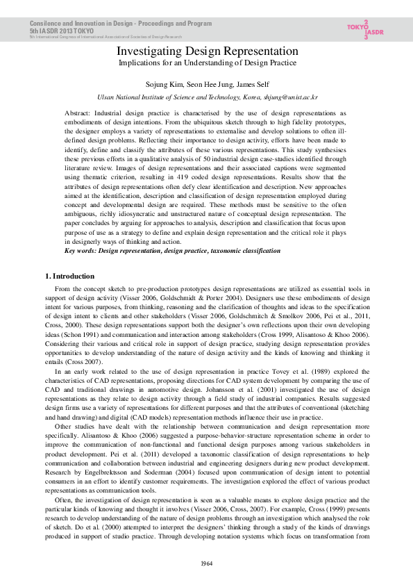 (PDF) Investigating Design Representation: Implications for Design Practice
