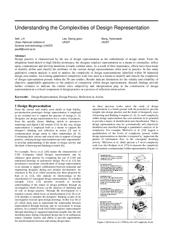 (PDF) Understanding the Complexities of Design Representation