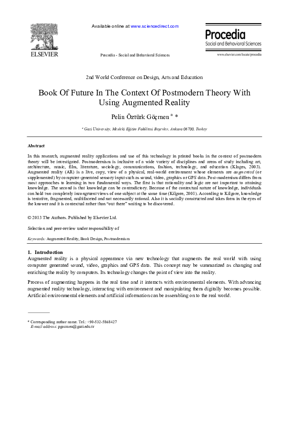 (PDF) Book of Future with Using Augmented Reality