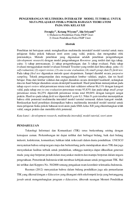 (PDF) PENGEMBANGAN MULTIMEDIA INTERAKTIF MODEL TUTORIAL UNTUK MATA ...