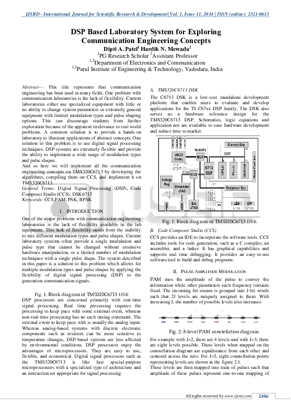 Pdf Dsp Based Laboratory System For Exploring Communication Engineering Concepts