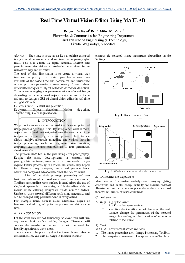 (PDF) Real Time Virtual Vision Editor Using MATLAB