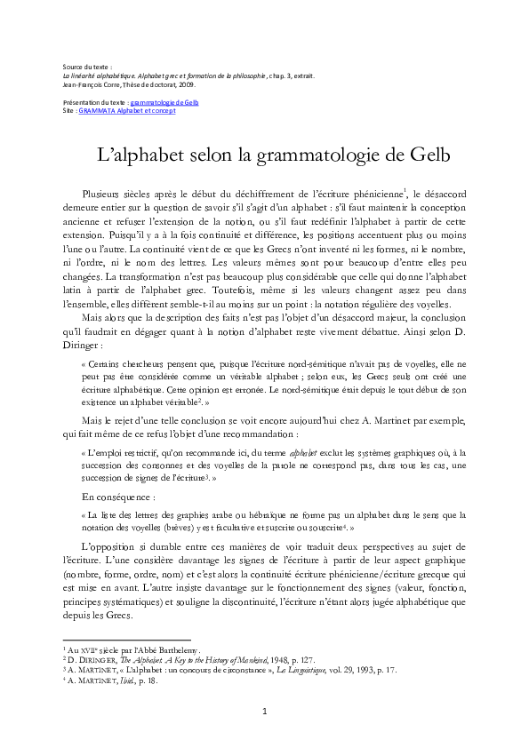 (PDF) L'alphabet selon la grammatologie de Gelb