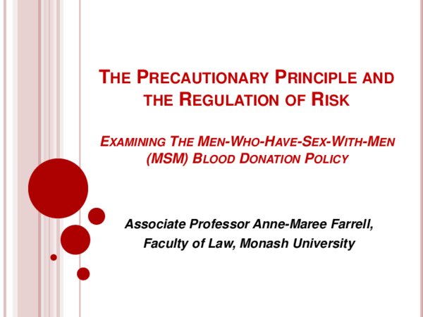 (PPT) 'The precautionary principle and the regulation of risk ...
