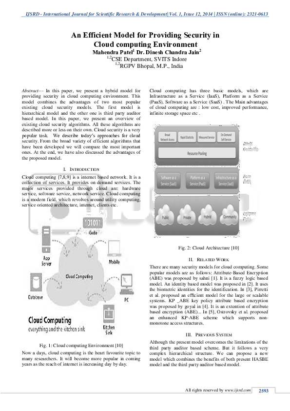 (PDF) An Efficient Model for Providing Security in Cloud computing ...