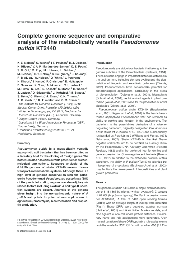 Pdf Complete Genome Sequence And Comparative Analysis Of The