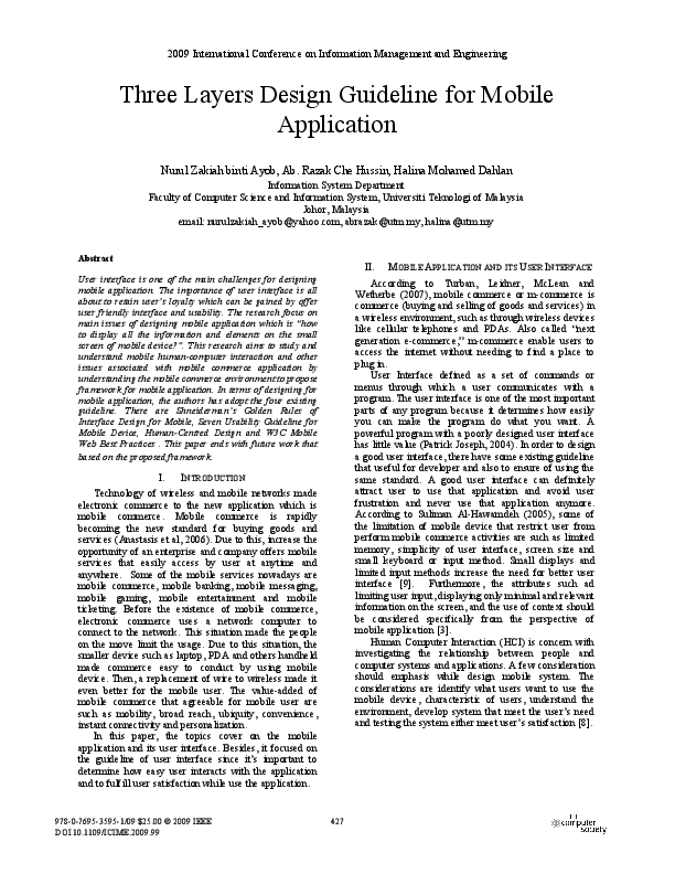 (PDF) Three Layers Design Guideline for Mobile Application
