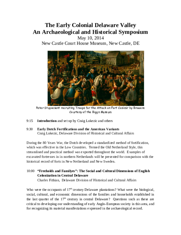 (DOC) The Early Colonial Delaware Valley An Archaeological and ...