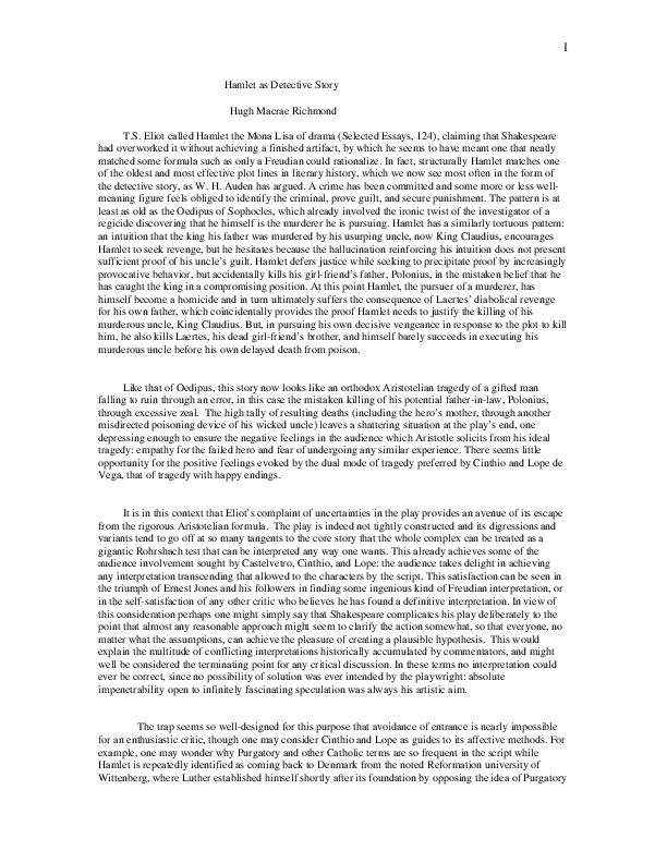 (DOC) Hamlet as Detective Story