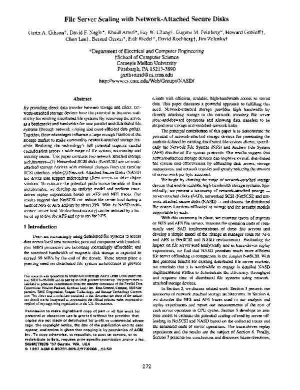 (PDF) File server scaling with network-attached secure disks